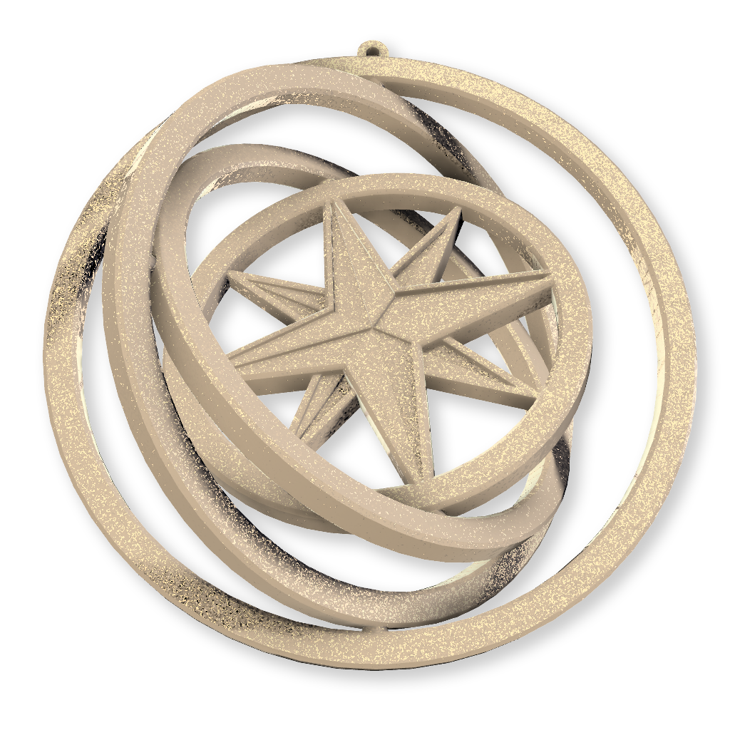 STL file Christmas tree ornament - Compass - 3D gyroscope 🎄・3D printer ...