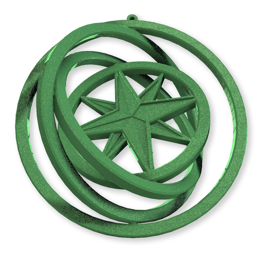 STL file Christmas tree ornament - Compass - 3D gyroscope 🎄・3D printer ...