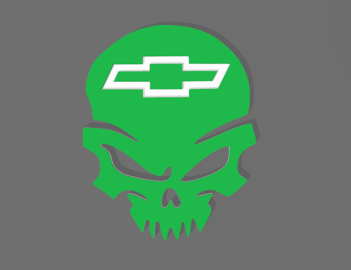 Free STL file CHEVROLET SKULL 🚙・3D printer model to download・Cults