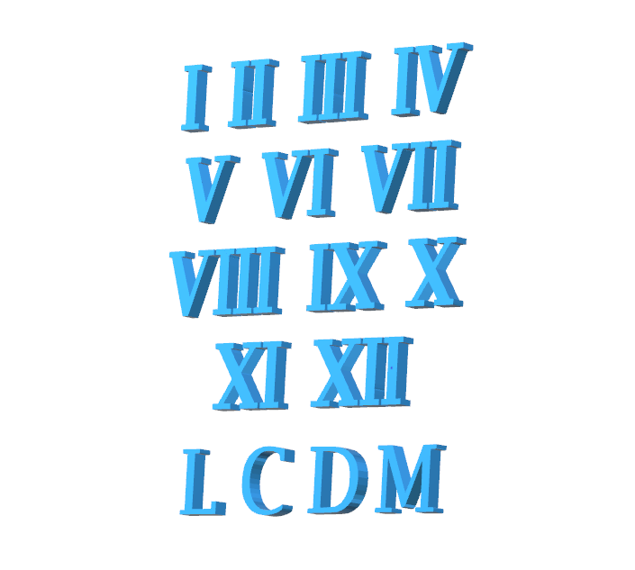 Free STL file ROMAN NUMERALS 🔢・3D printer design to download・Cults