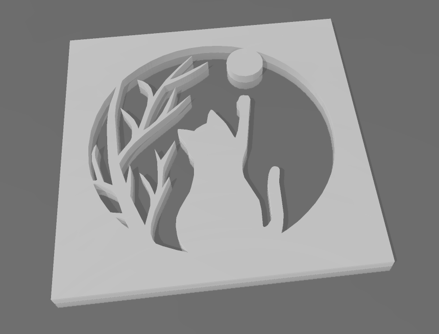 Free STL file CAT AND MOON・3D printing template to download・Cults