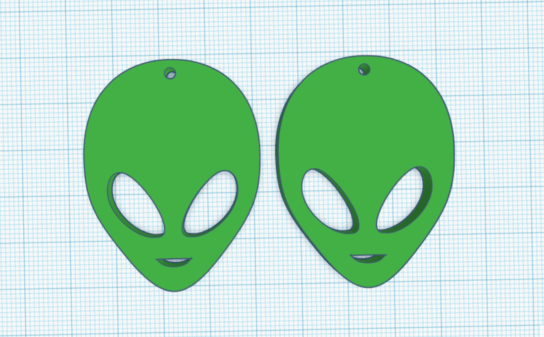 Free STL file ALIEN EARRINGS・3D print design to download・Cults