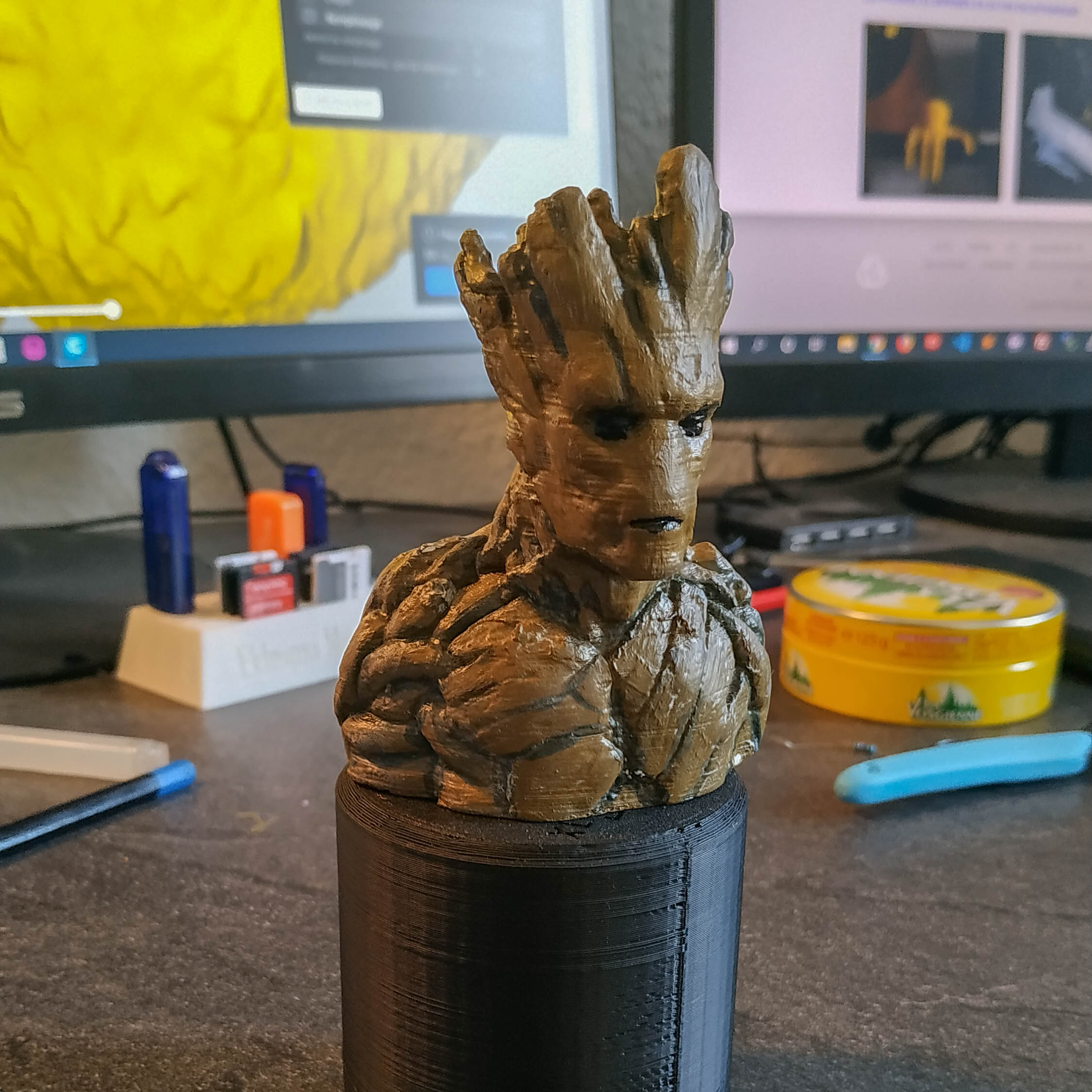 3D printer Groot Bust Sculpture • made with ender 3・Cults