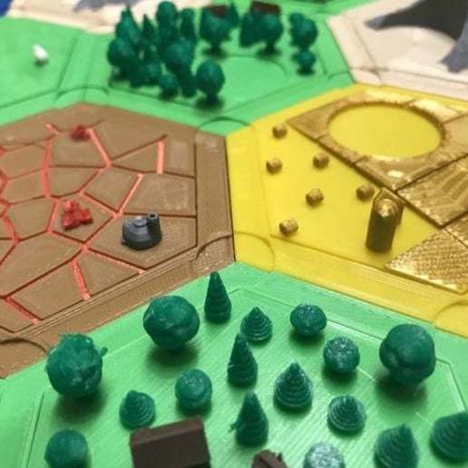 Download free STL file Complete Catan Tile Set - Single Nozzle, Multi ...