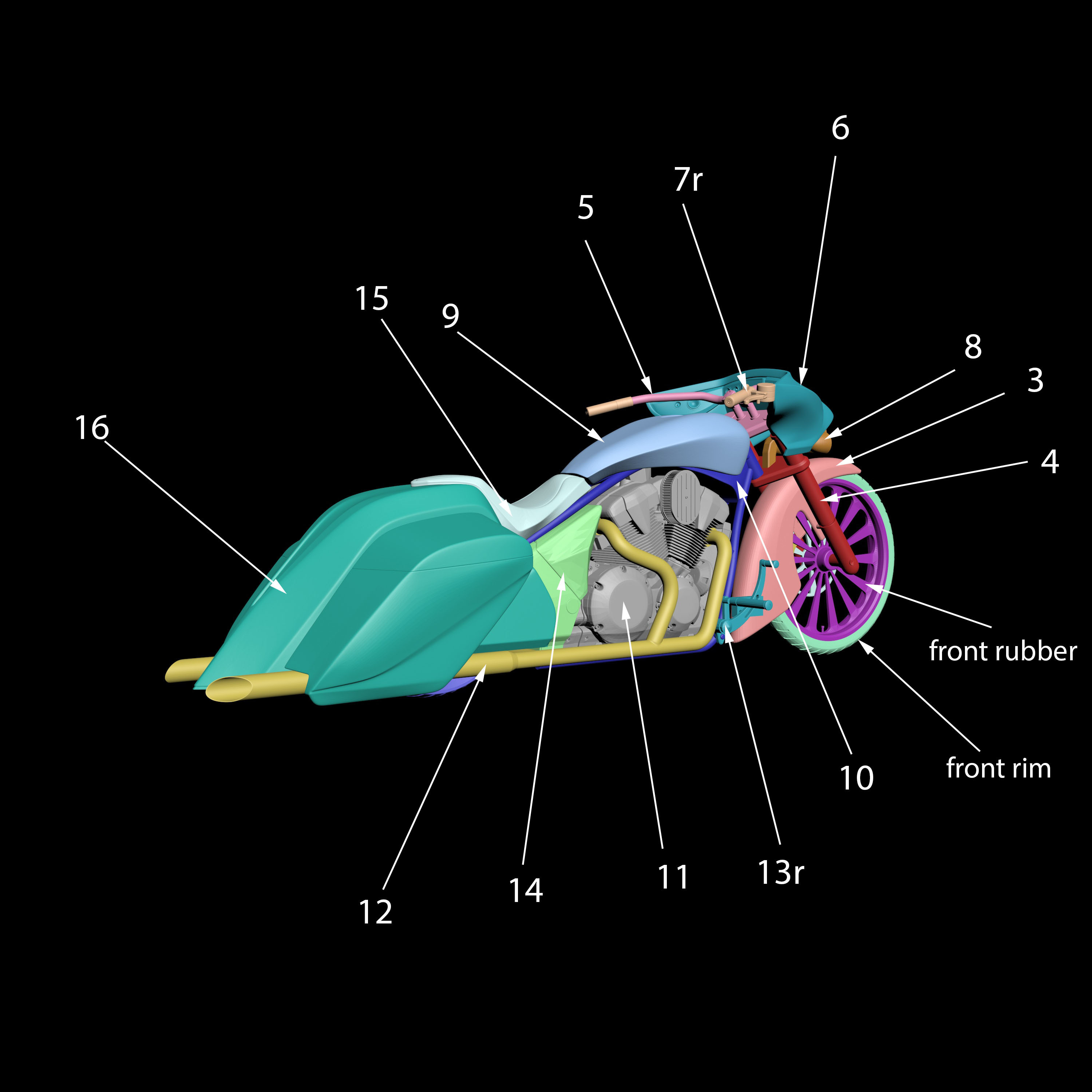 Free 3D file Bagger Chopper Motorcycle for 3D Print・3D printing model ...
