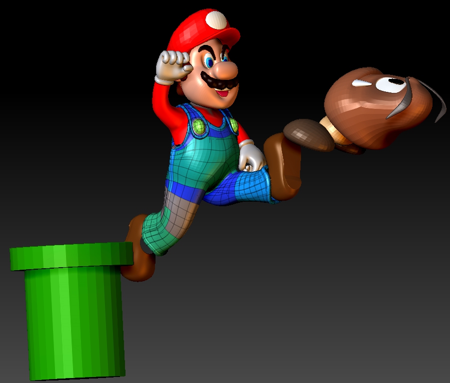 OBJ file Super Mario in action・3D print model to download・Cults