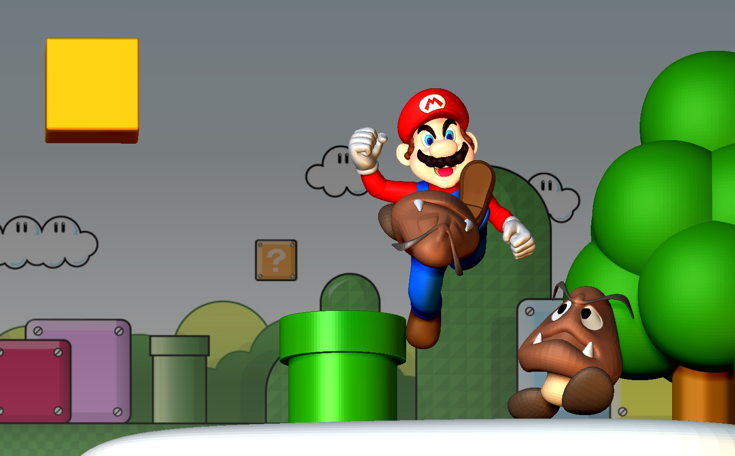 OBJ file Super Mario in action・3D print model to download・Cults