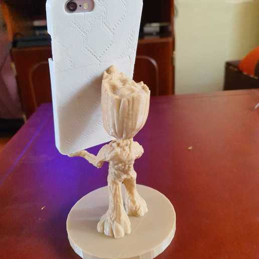 Download STL file Baby Groot cell phone holder • 3D print design ・ Cults