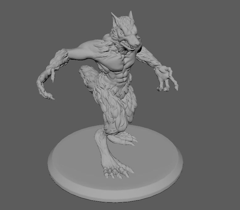 OBJ file Werewolf Miniature・3D printer design to download・Cults