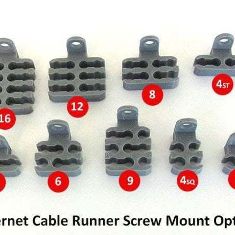 Download free STL Ethernet Cable Runners - Screw Mount Type ・ Cults