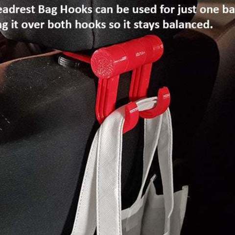Download free STL file Car Headrest Bag Hooks • 3D printing template ...