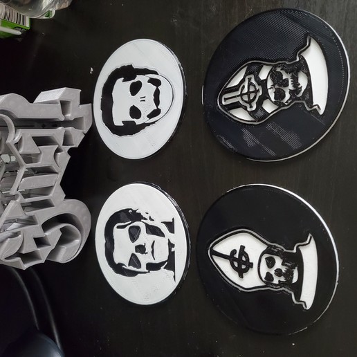 Download STL file The band Ghost coasters with holder • 3D printer ...