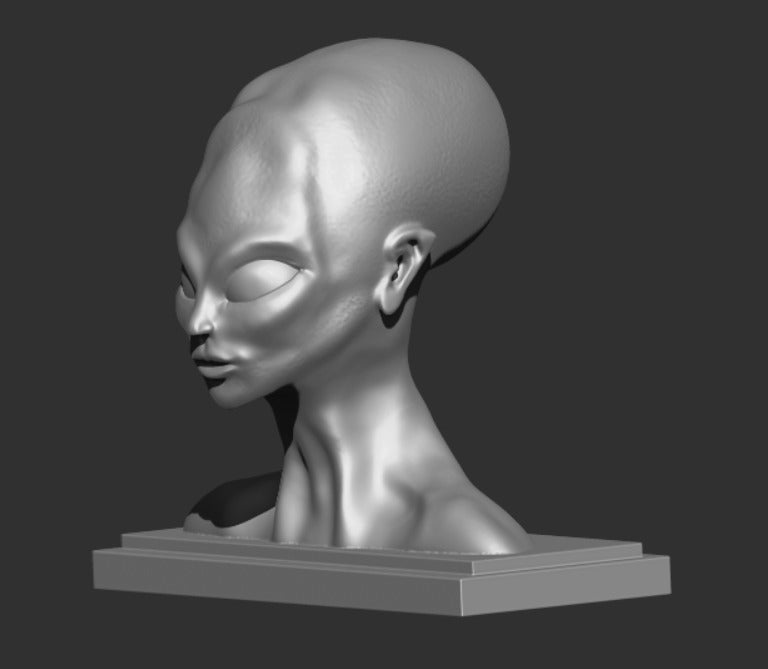 STL file Alien Bust Figurine Reproduction Alien found in the 50s in ...