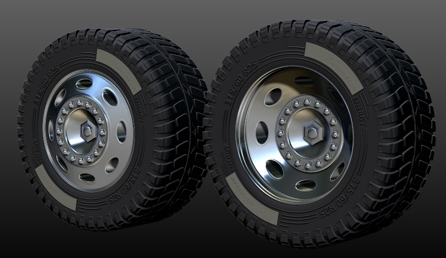 Файл STL truck rim tires, STL file two versions Goodyear and Michelin 🚚 ...