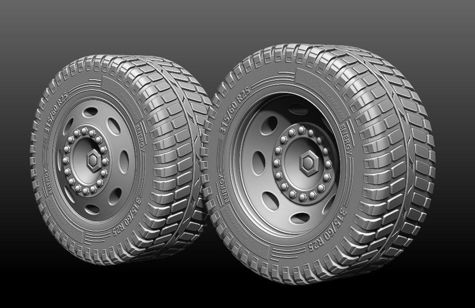 Файл STL truck rim tires, STL file two versions Goodyear and Michelin 🚚 ...
