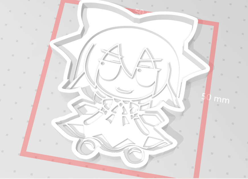 STL file Touhou FumoFumo Cirno Cookie Cutter・Template to download and ...