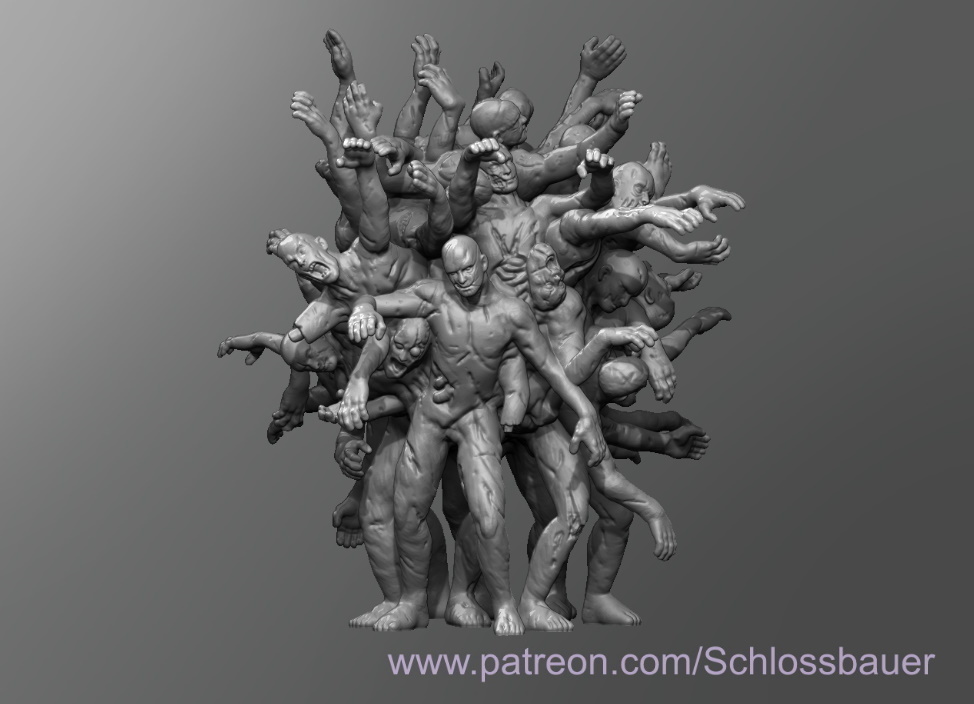 Free 3D file Merged Zombies 🎲・3D printer design to download・Cults