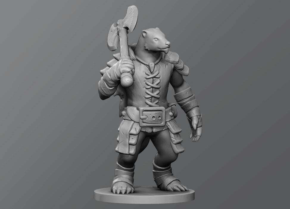 Free STL file Badger Warrior 🦡・Model to download and 3D print・Cults