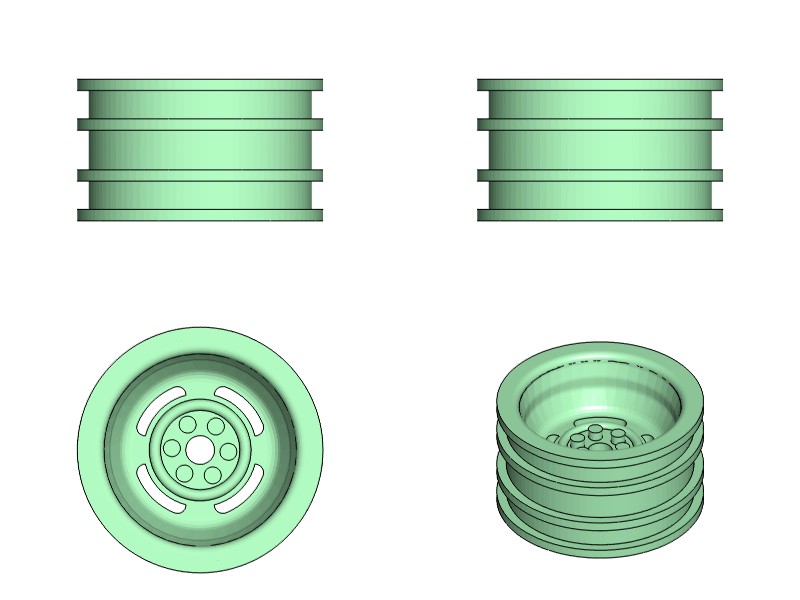 STL file 1.55" large (25 mm) Wheels Rims Scaler Crawler Trucks Cars ...