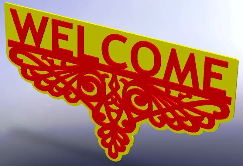 STL file WELCOME SIGN・Design to download and 3D print・Cults