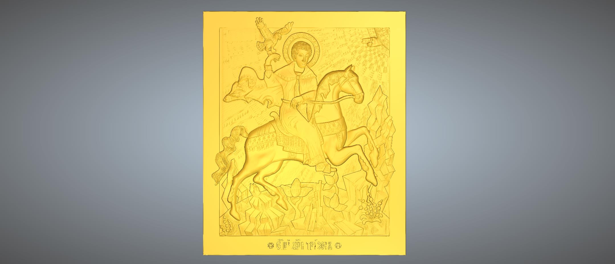 STL file Saint Tryphon of Campsada icon Church decor bas-relief for ...