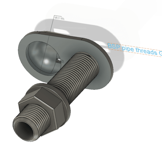 Download OBJ file Engine cooling intake d 1/2 inch Marine Boat Thru ...