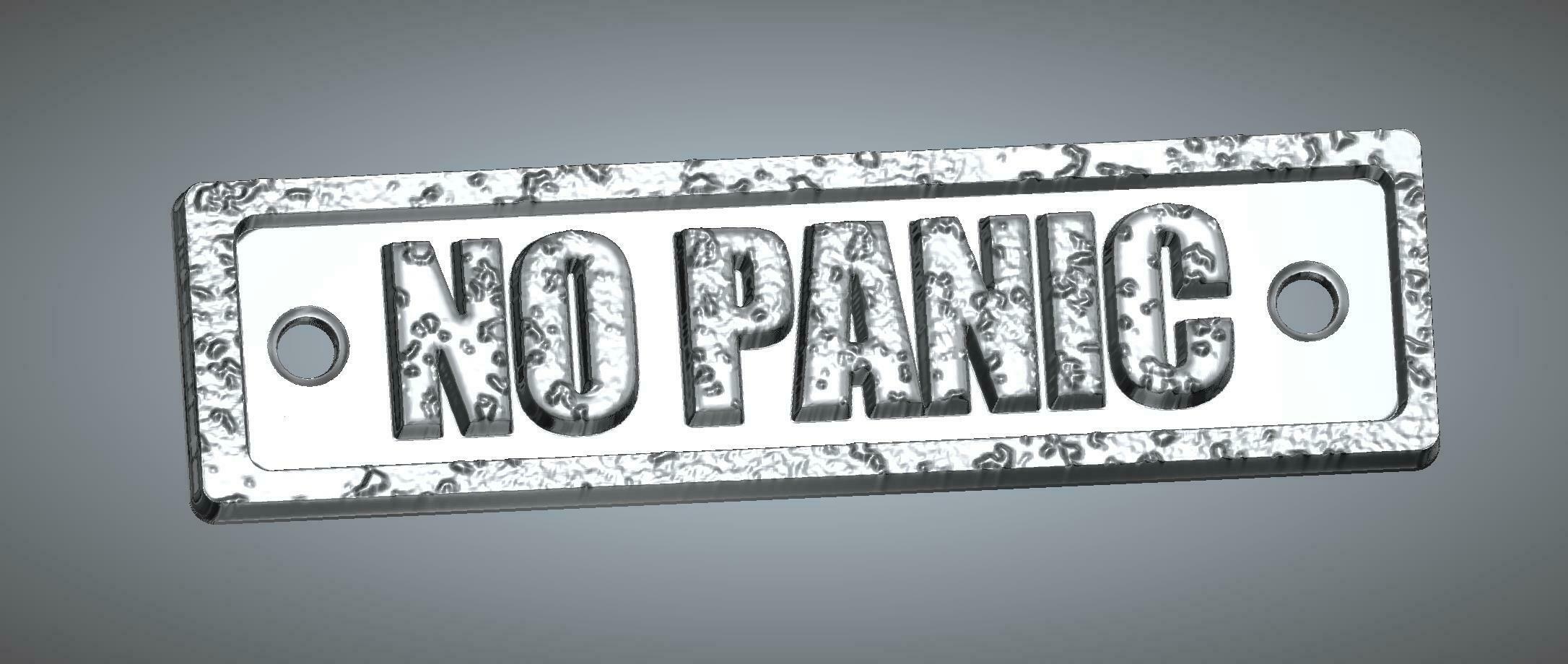 STL file Decor Sign "NO PANIC" symbol signpost movement and direction ...