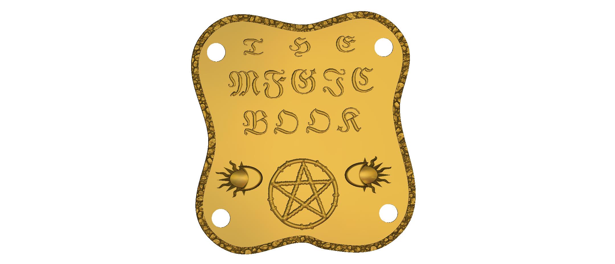 STL file "The Magic Book" Sign symbol signpost plate for workbook or ...