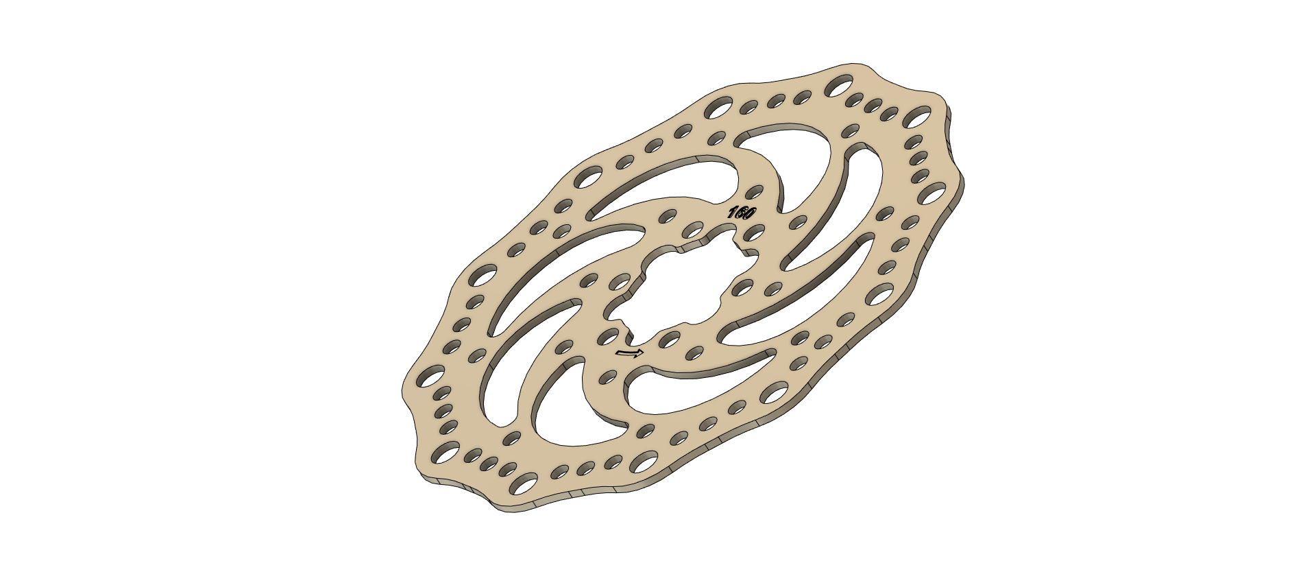 STL file Rear disc system brake disc rotor 160mm 6 screws for pit bike ...