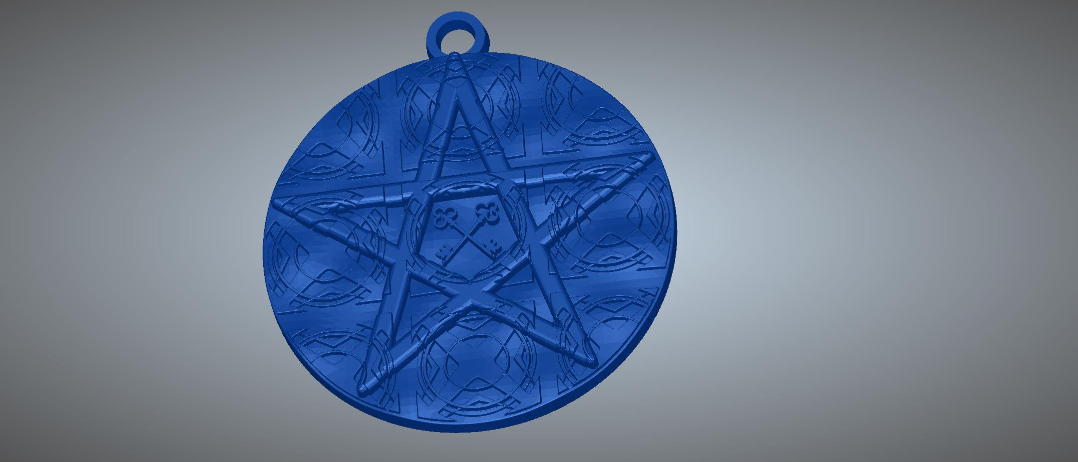 STL file Hagan magic pendant pentacle "path keys" activate the deck ...