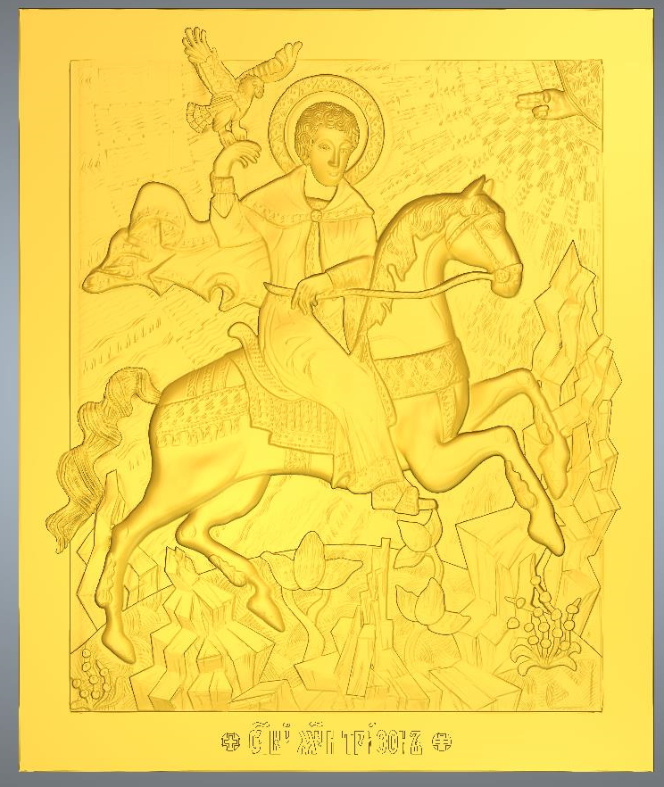 STL file Saint Tryphon of Campsada icon Church decor bas-relief for ...