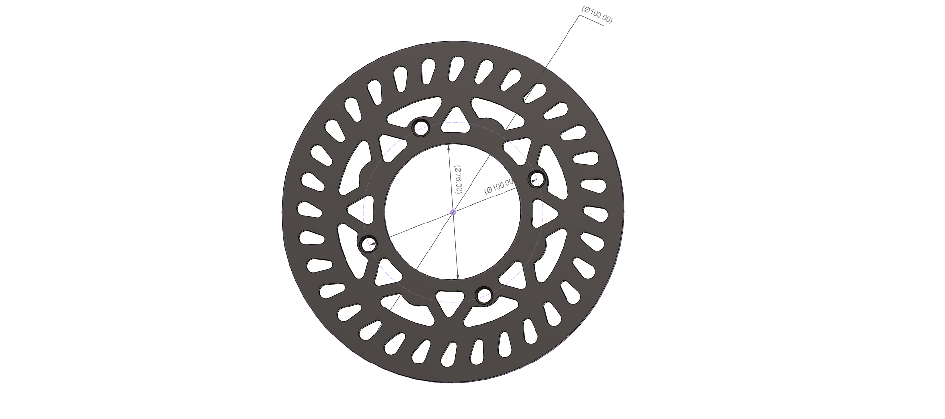 STL file Rear disc brake disc rotor 190mm 76mm 4 screws for pit bike ...