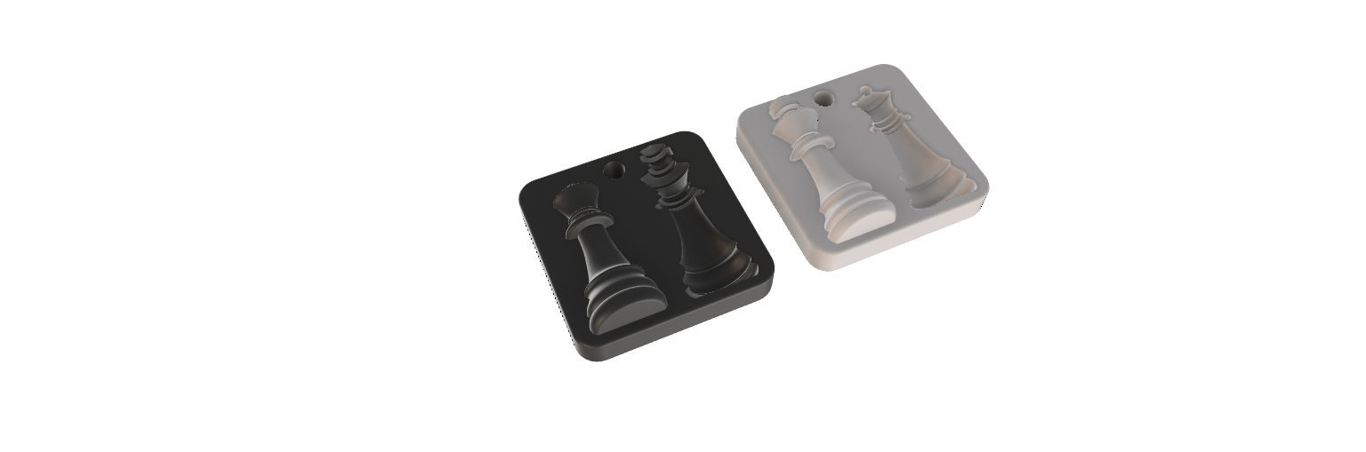 Archivo STL Keychain Chess King and Queen 🗝️・Modelo para descargar e ...