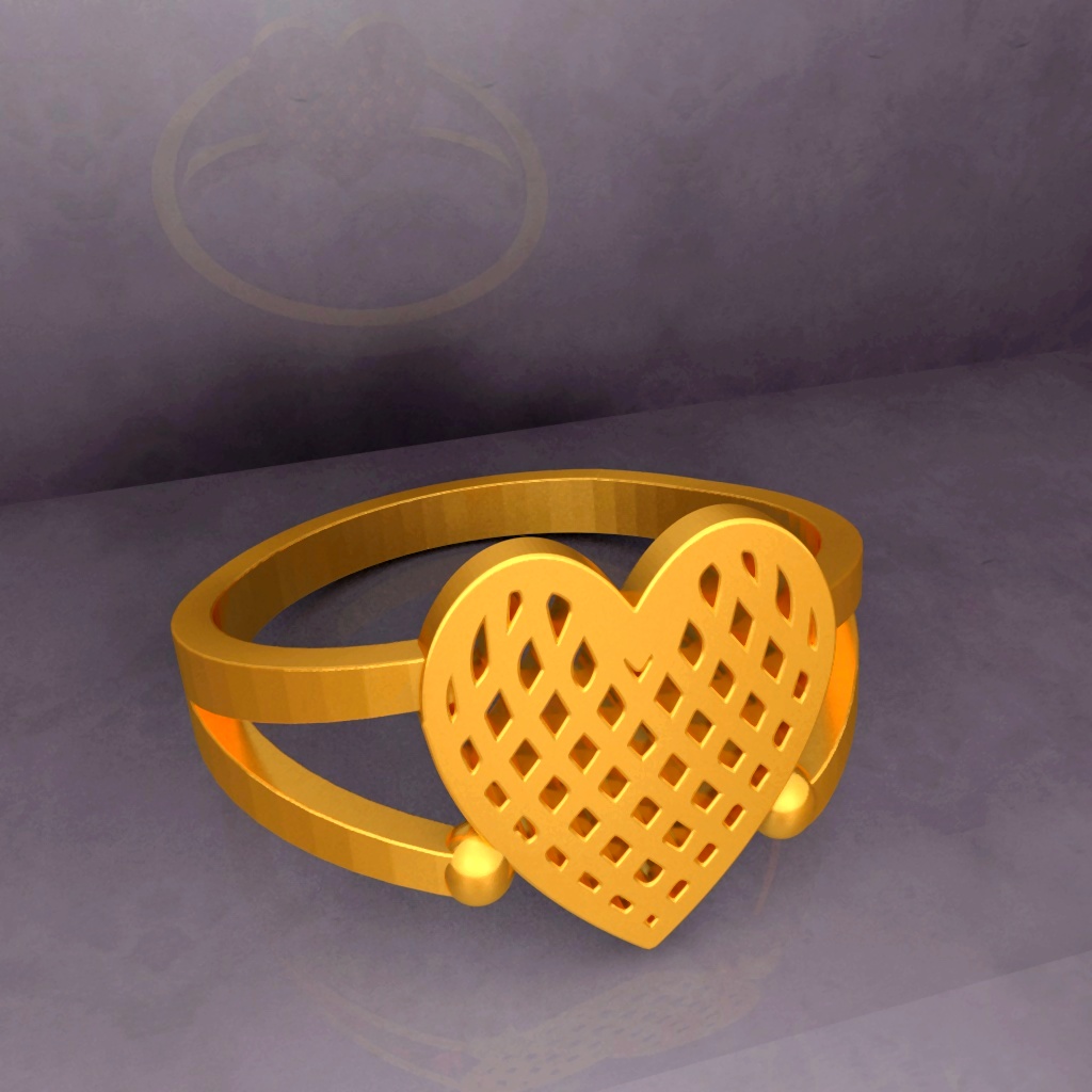 Download free STL file KTFRD04 Filigree Heart Geometric Ring 3D design ...