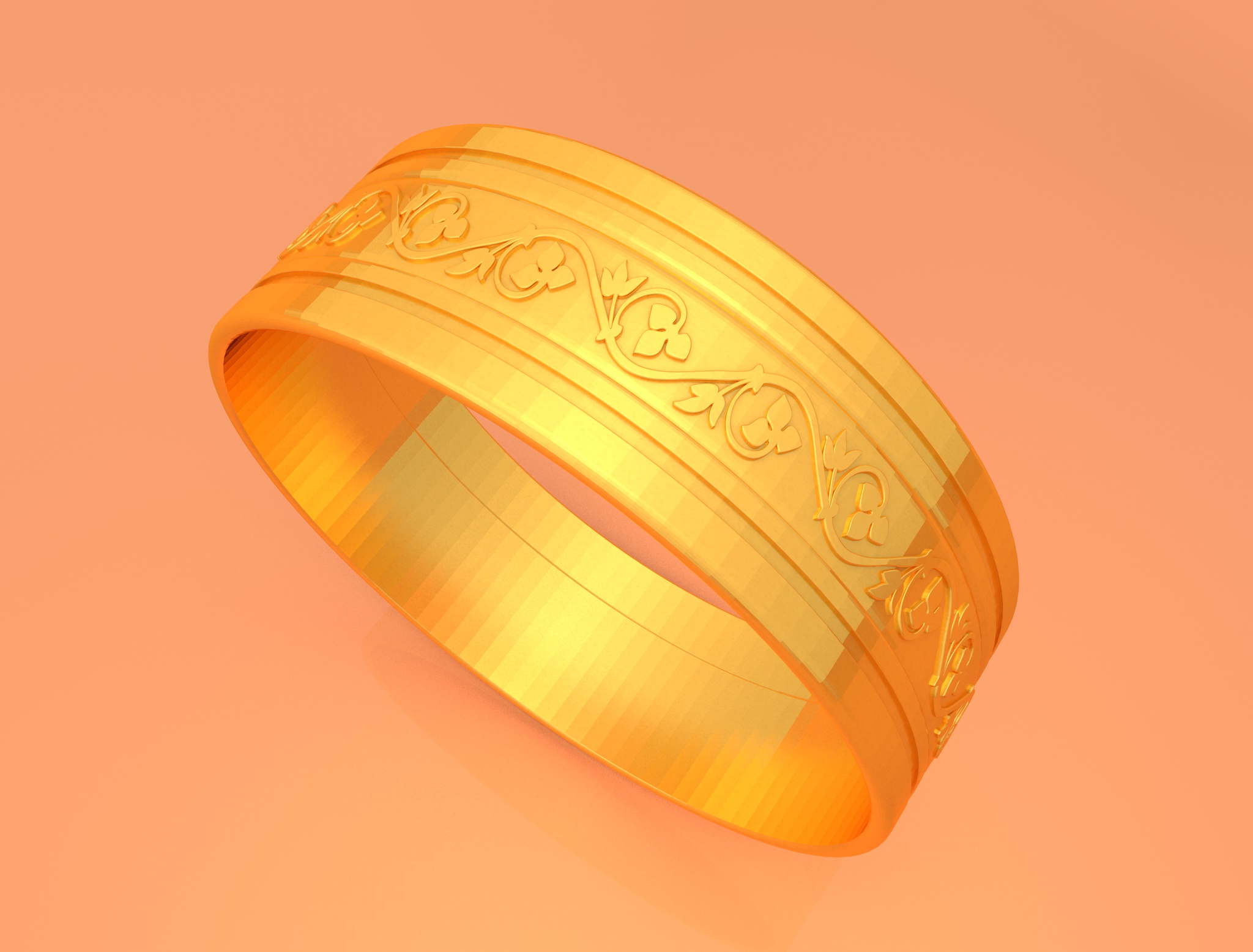 STL file WEDDING GOLD RING KTWR03 💒・Model to download and 3D print・Cults
