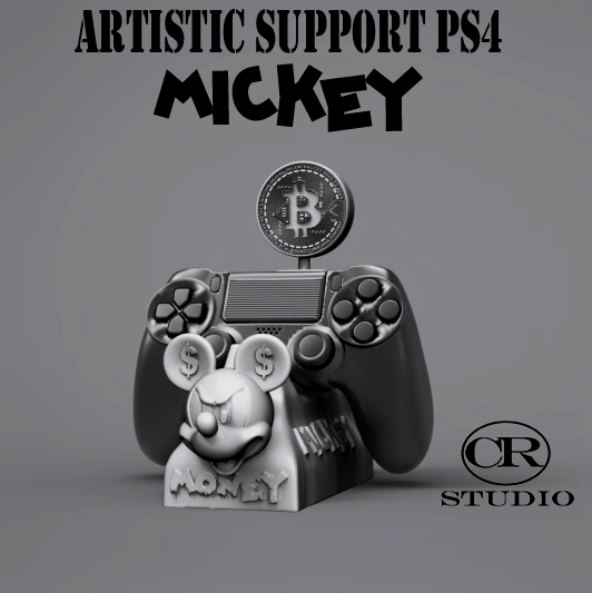 Free 3D file ps4 mickey art support・Design to download and 3D print・Cults