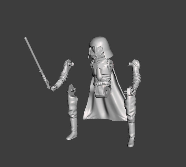 STL file spaceballs Dark Elmert 3.75 kenner style hinged .stl .obj ⭐・3D ...