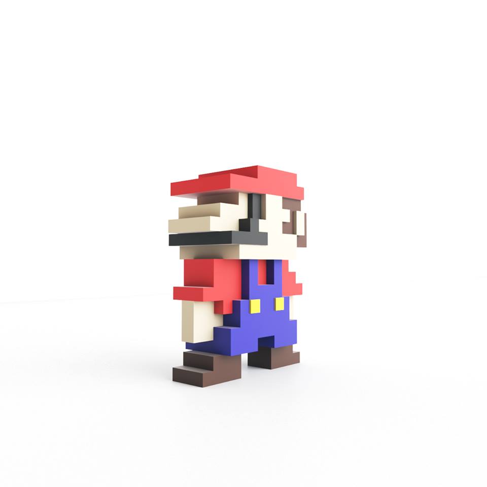 Download STL file Mario Bros 8Bit • 3D printing object ・ Cults