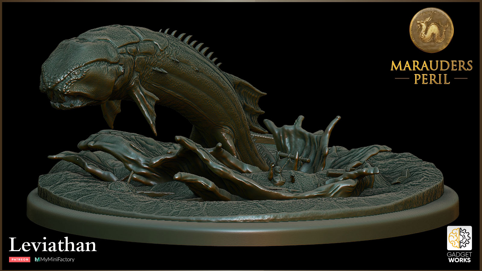 STL file Leviathan - Sea Monster 👹・3D printable model to download・Cults