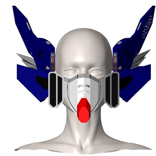 Download STL file Wing gundam zero EW face mask • 3D printing template ...