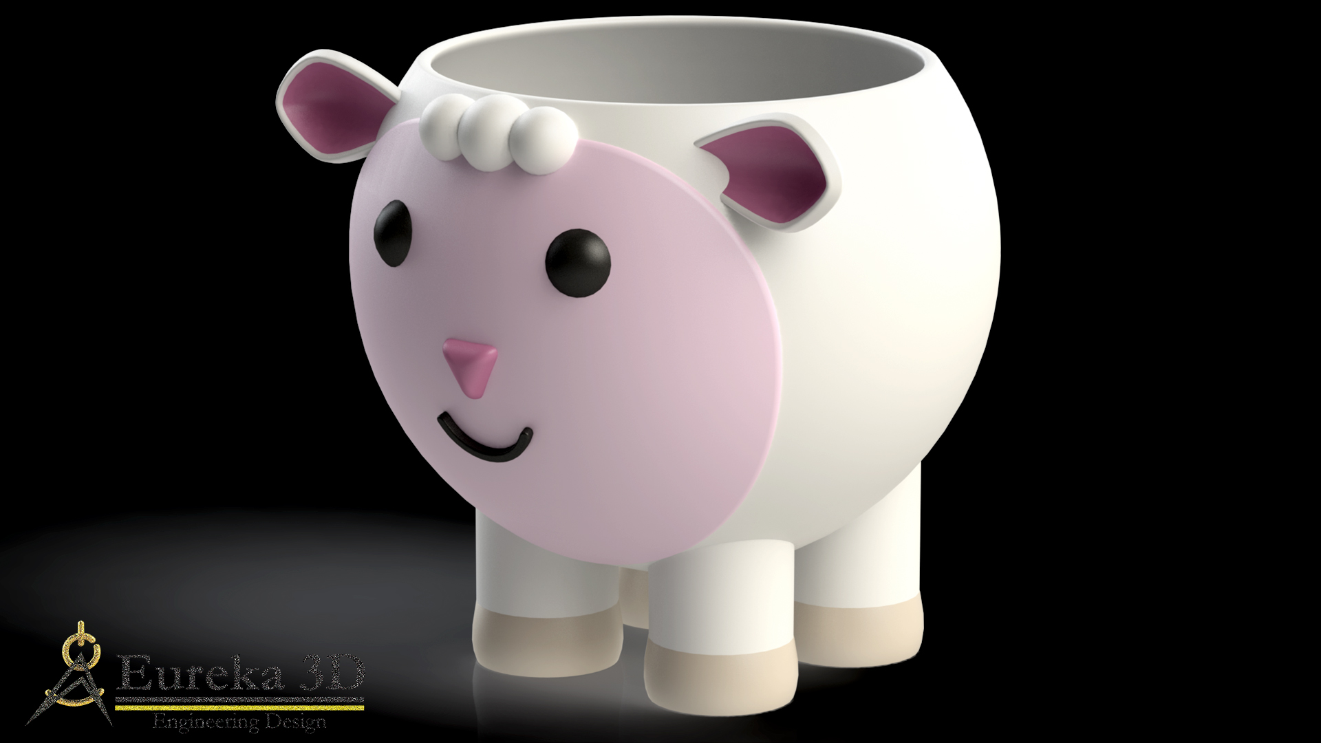 STL file CUTE SHEEP POT 2・3D print object to download・Cults