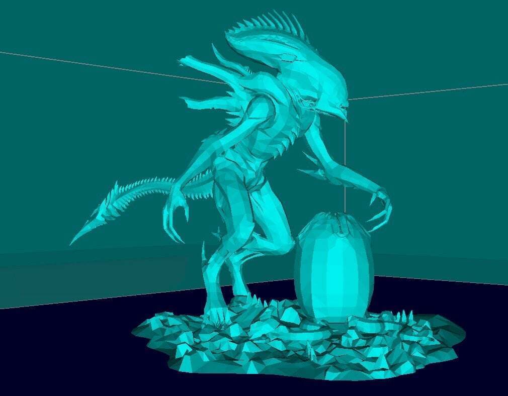 Free STL file Alien with the Egg 👽・3D printable model to download・Cults