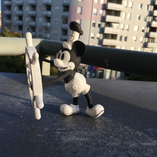 Download STL file Mickey Steamboat Willie • 3D printer object ・ Cults