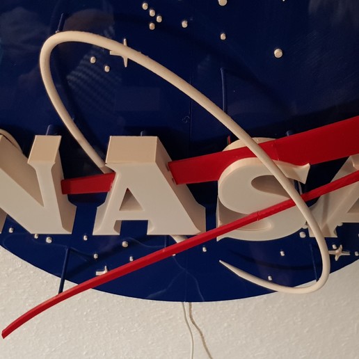 Download free 3D printer files 3D NASA Insignia / Logo / Sign / - Lamp ...