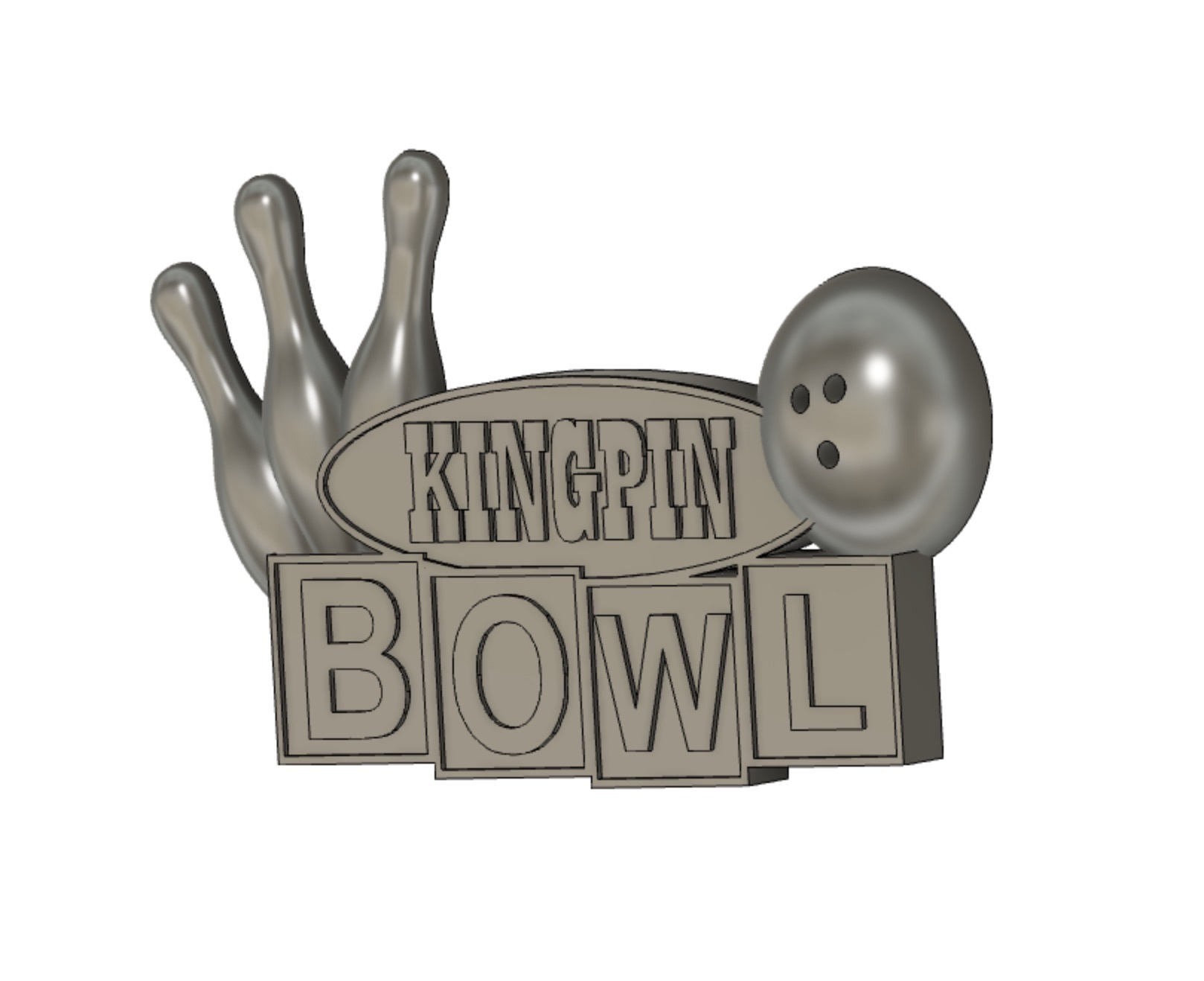 STL file KINGPIN BOWLING SIGN 🎳・3D print object to download・Cults