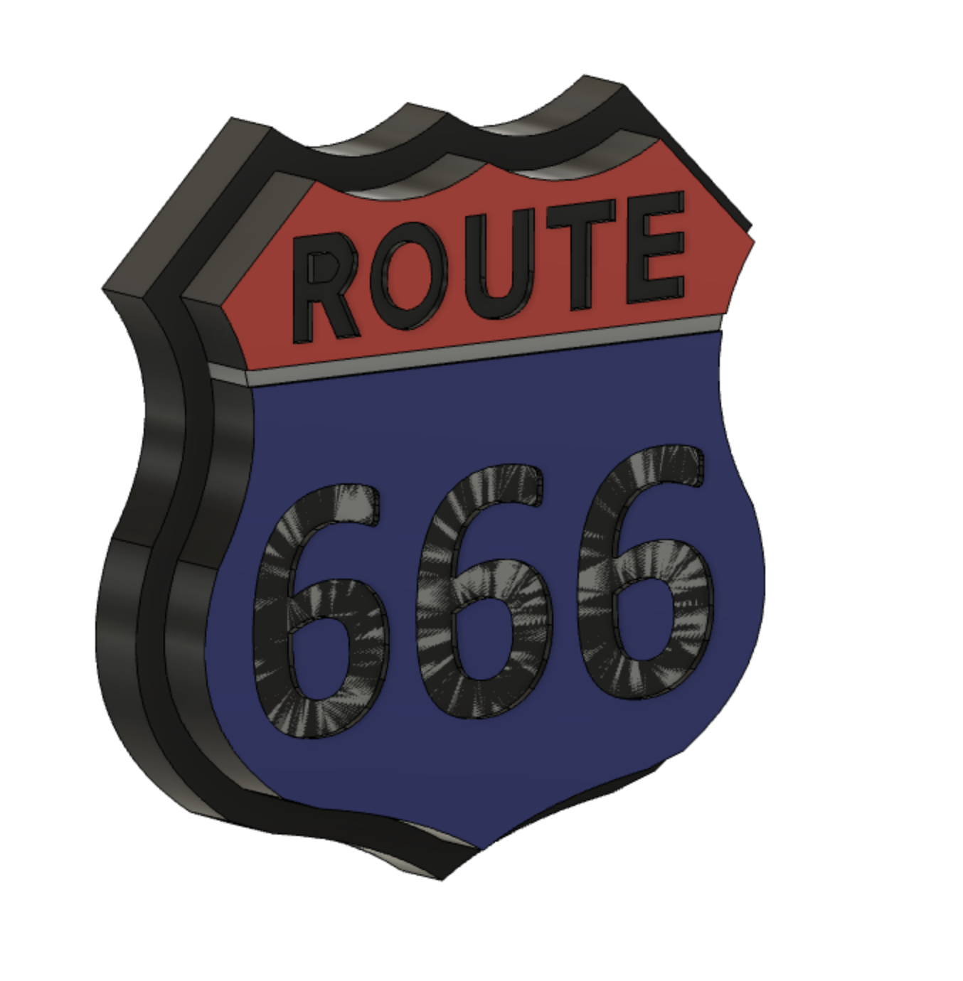 STL file ROUTE 666 SIGN・3D printable model to download・Cults