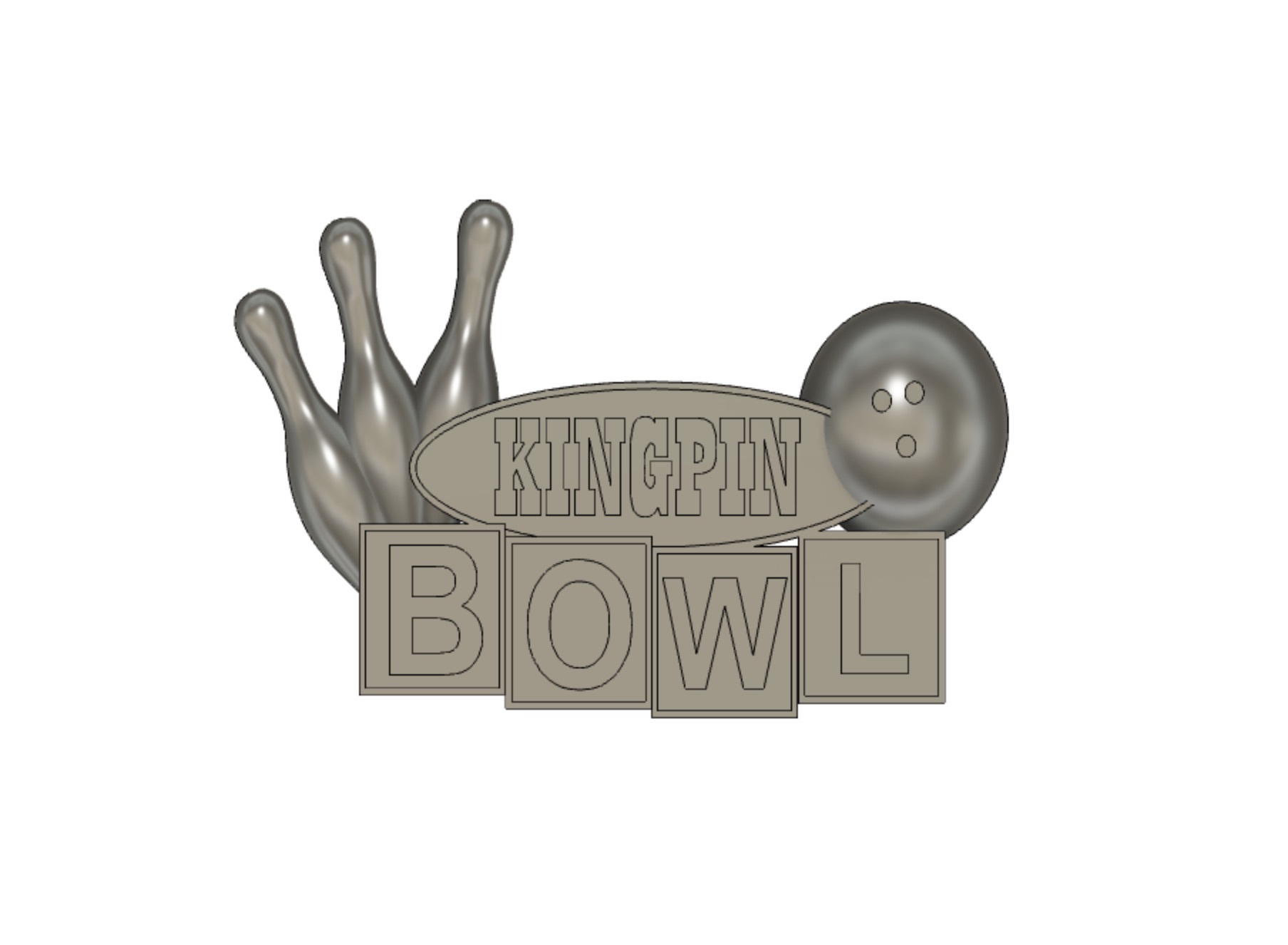 STL file KINGPIN BOWLING SIGN 🎳・3D print object to download・Cults