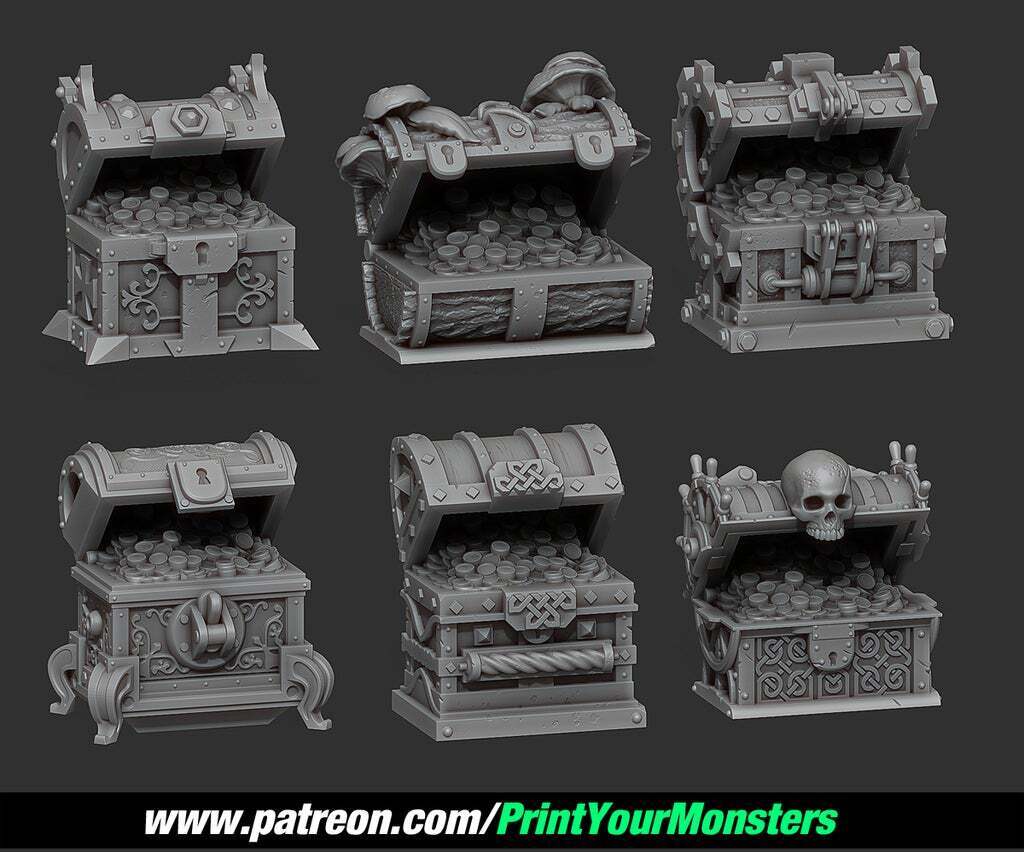 Free STL file TREASURE CHEST OPENED 🎲・Design to download and 3D print・Cults