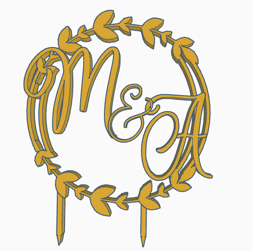 Archivo STL Cake topper circulo de hojas・Modelo imprimible en 3D para ...