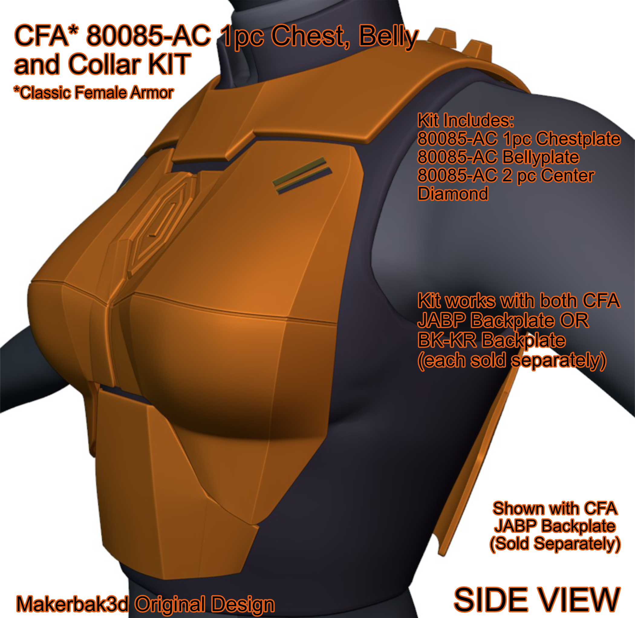3D file Female Model 80085-AC Armor・3D printable model to download・Cults